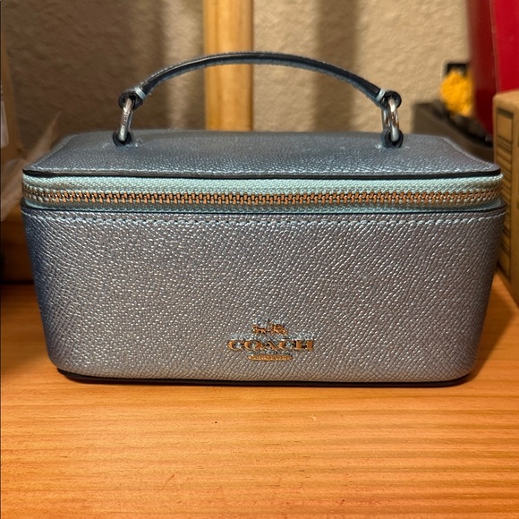 Coach | Bags | Coach Metallic Blue Vanity Case | Poshmark